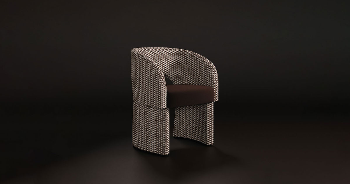 The Montana Luxury roiound Dining Chair by the Porus Studio